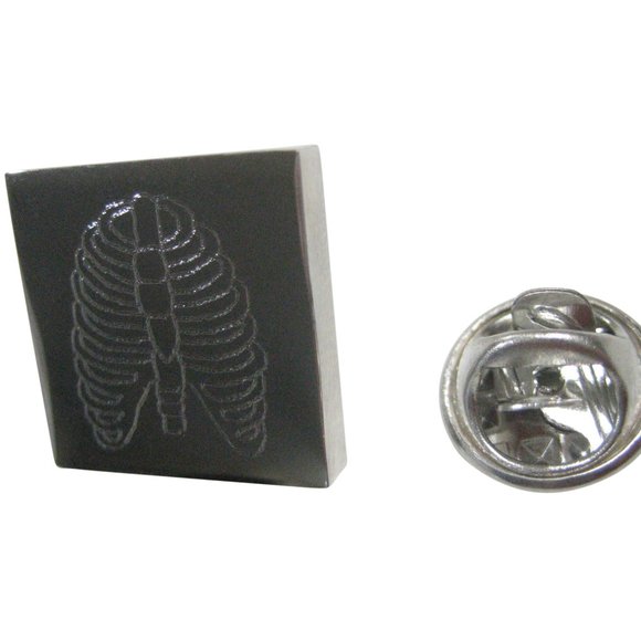 Kiola Designs | Accessories | Silver Toned Square Etched Anatomical Rib ...